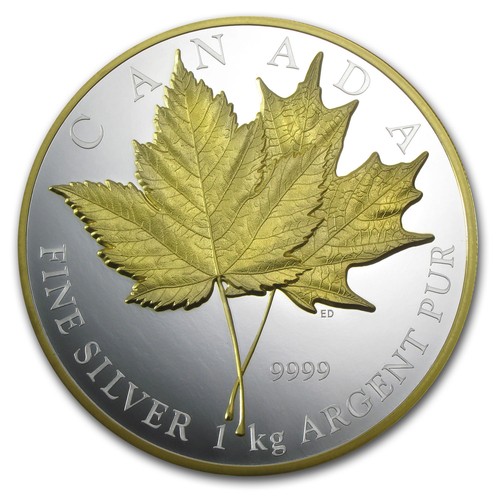 2013 Canada 1 kilo Silver $250 Maple Leaf Forever (Gilded) | eBay