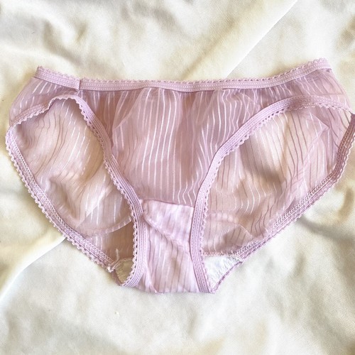 VINTAGE Second Skin lilac Sheer Stripe Hi-Cut 80s 90s PANTY Brief Sz 6 ...