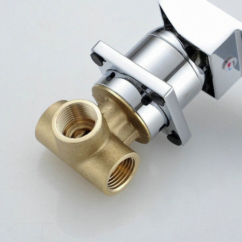 Widespread Waterfall Outlet Bathroom Faucet Wall Mounted Mixer Single ...