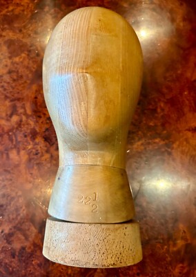 Vintage Wood Block Hat Mold Millinery Form Size 22 1/2 size 4 Display ...