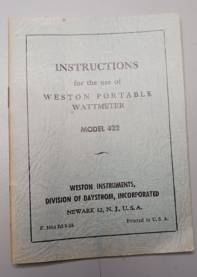 Manuals & Books - Weston Model