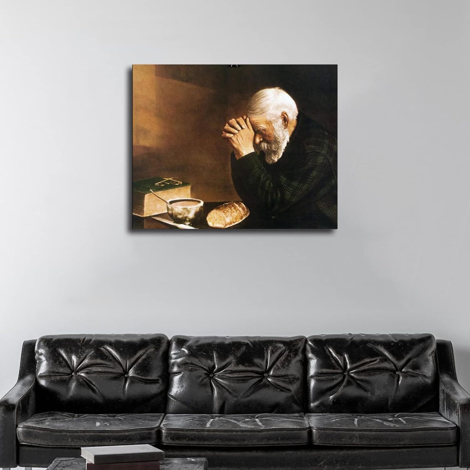 Eric Enstrom Grace Man Praying Over Bread Print Poster Canvas Painting ...