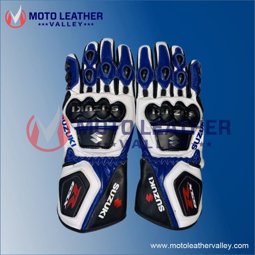 Suzuki motorbike leather racing gloves for men and women | eBay