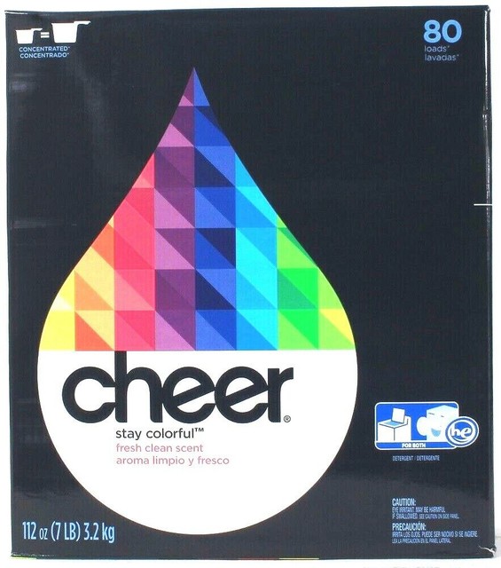 Cheer Powder Detergent Fresh Clean Scent 80 Loads 112 Oz for sale ...