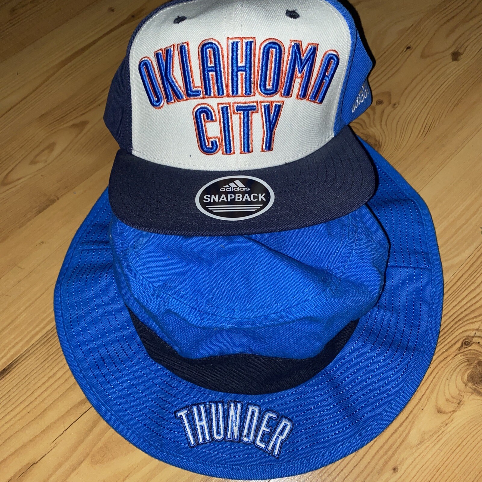New Lot Of 2 OKC Oklahoma City Thunder Bucket Hat + Snapback Cap Adidas L/XL OS | eBay