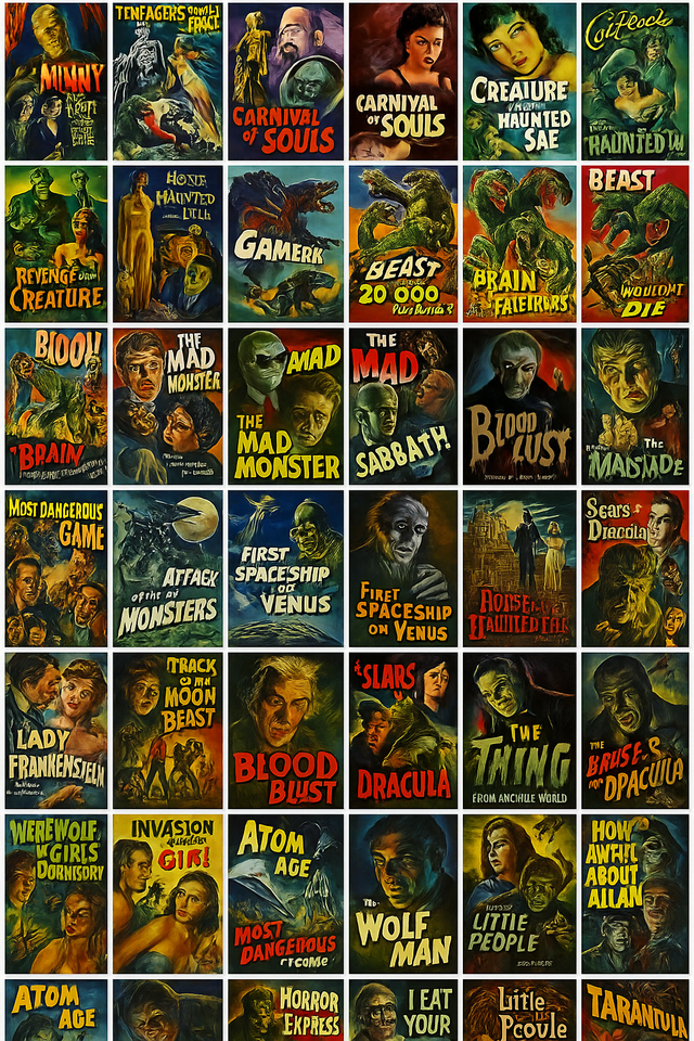 150 Horror Scary Movies Public Domain Flash Drive 64GB USB 200+ Hrs ...