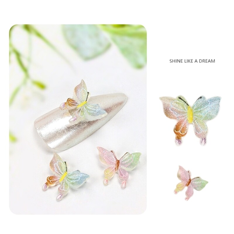 20Pcs Resin Butterfly Nail Art Decoration Manicure Accessories for ...