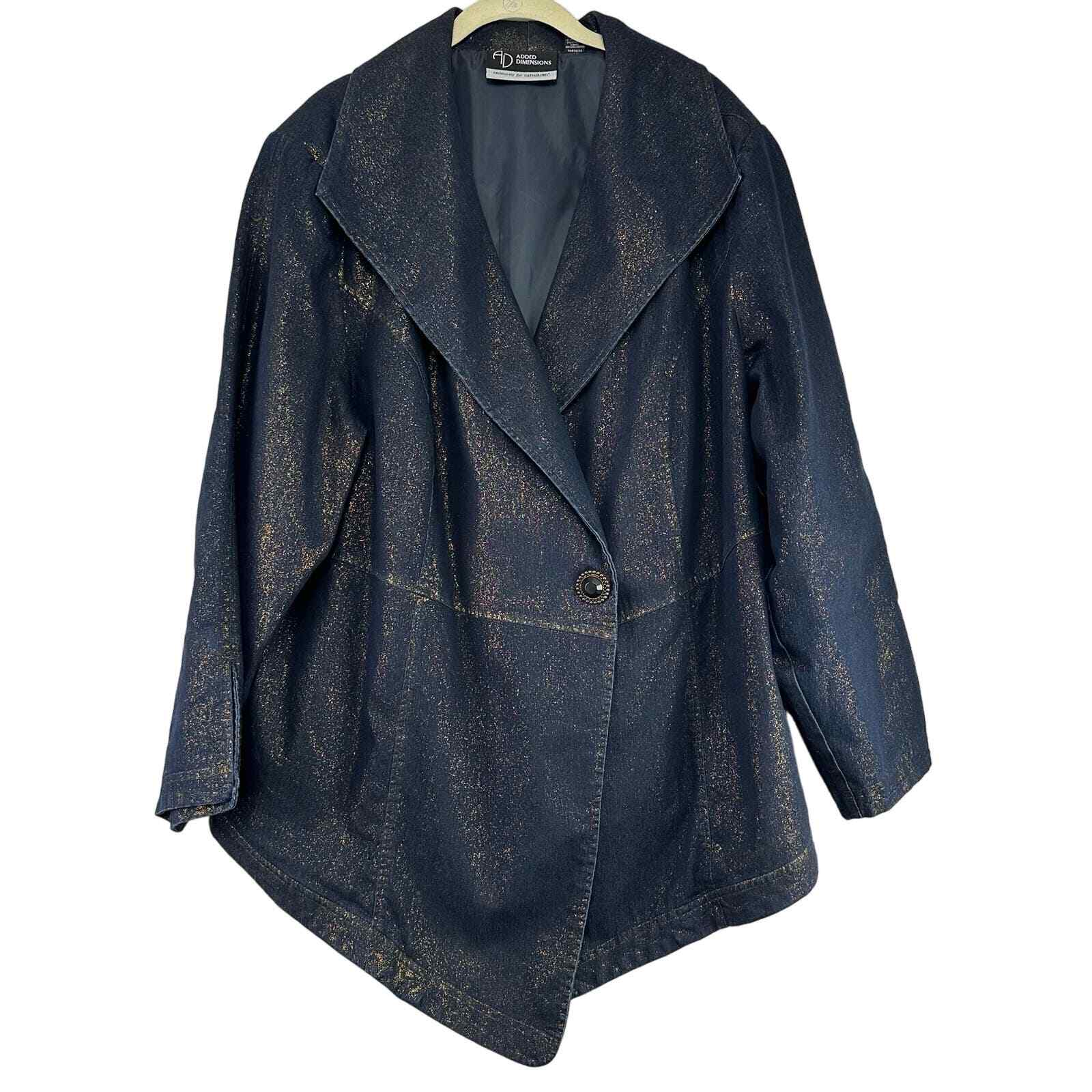 Catherines Added Dimensions Coat Womens Size 2X Blue … - Gem