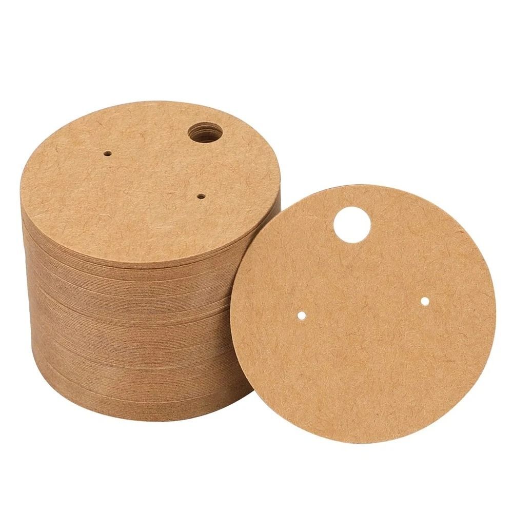 100pcs Kraft Paper Tags Display Cards Earrings Ear Studs Hangable ...