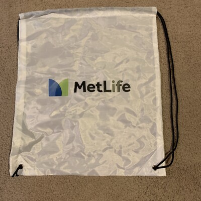 MetLife White Drawstring Backpack | eBay