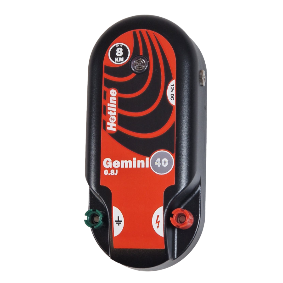 Hotline Gemini 40 Electric Fence Energiser 8km 0.8J 230v 12v Dual Power ...