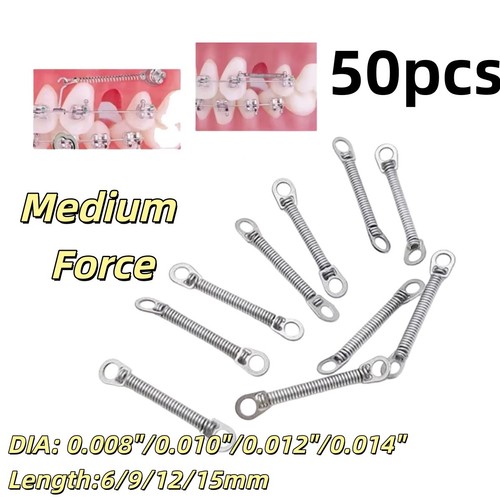 50Pcs Dental Orthodontic NiTi Close Coil Spring Medium Force Springs 6 ...