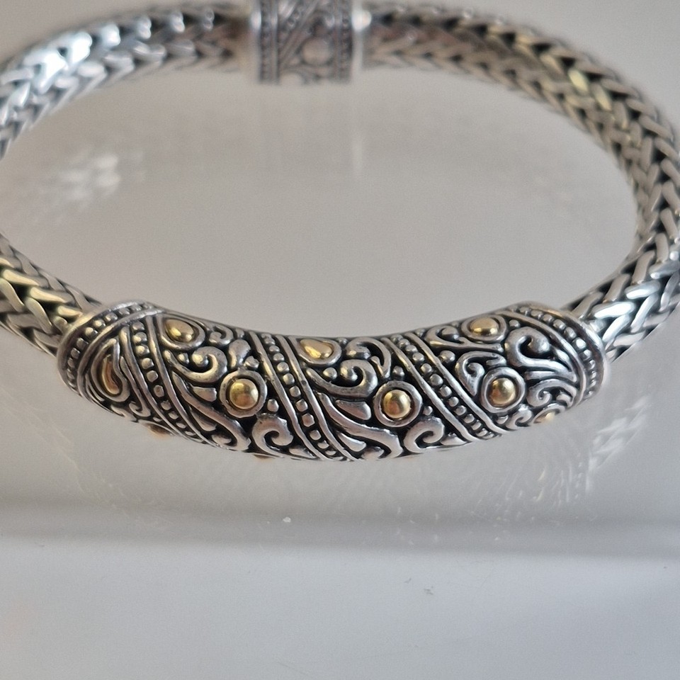 Modern Samuel B Benham Sterling Silver 925 & 18K YG Wheat Bracelet 7 ...