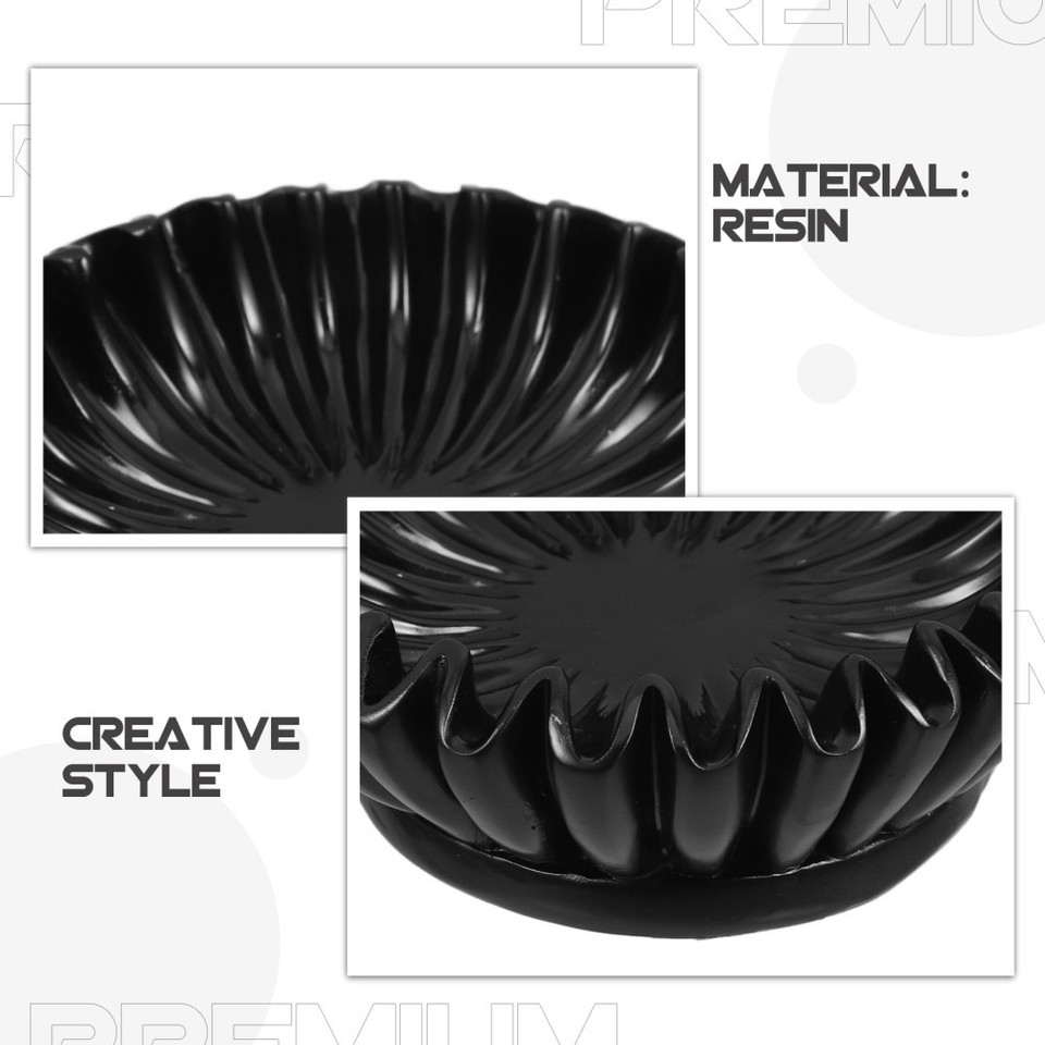 Fruit Bowl for Kitchen Counter White Fluted Ruffle Decorative Coffee ...