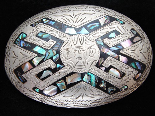 OB25169 VINTAGE 1970s **SUN GOD** ABALONE SHELL SOUTHWESTERN DESIGN ...