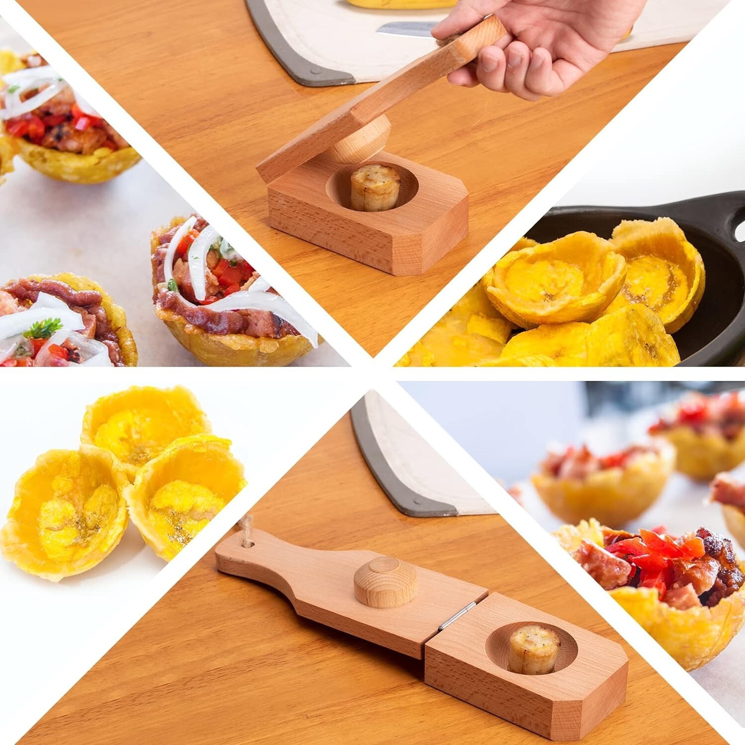 Plantain Masher | Wooden Toston Maker for Stuffing Tostones for ...