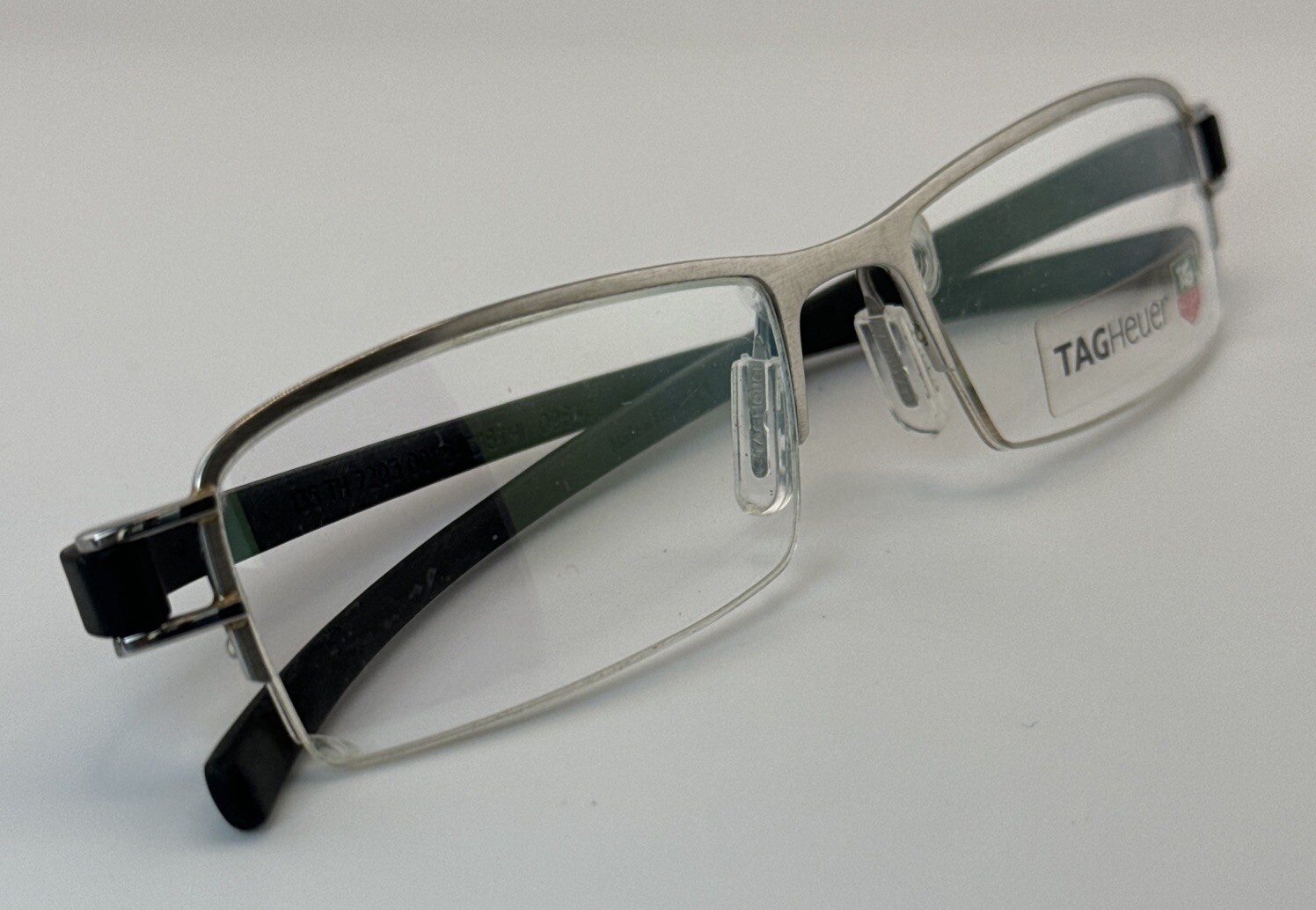 Authentic Tag Heuer TH 7203 France Frame Silver/Black Eyeglass Half-Rim ...