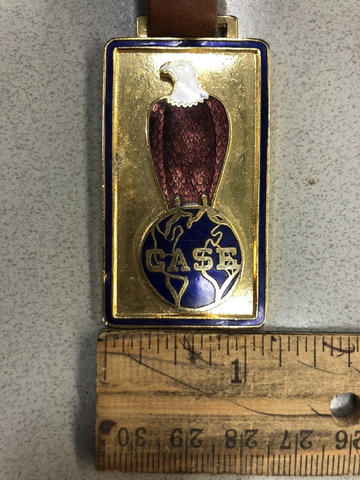 J.I. Case Threshing Machine Co. Watch Fob Eagle on Globe Racine, Wisc ...