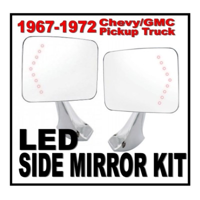 1967-1972 Chevy C10 GMC Pickup Truck Exterior Side Mirror Set, LED turn ...