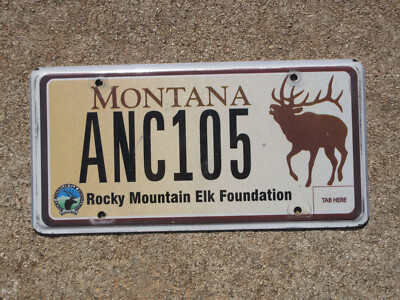 Montana Rocky Mountain Elk Foundation License Plate ANC 105 Wildlife ...