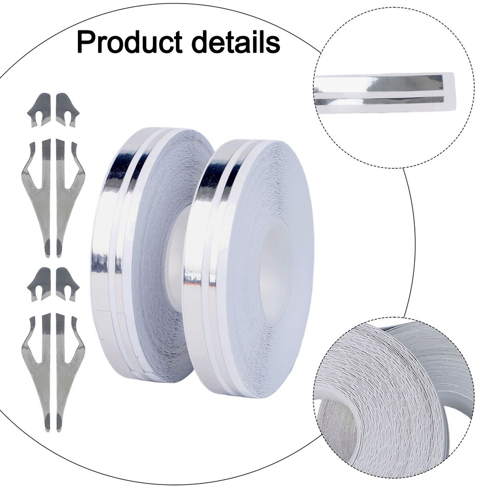 2pc Silver Stripe Pin Stripe Tape Decal Vinyl Streamline Line Car ...