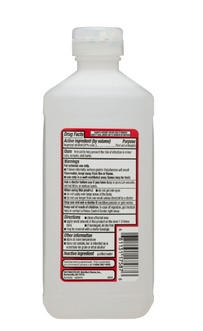 Equate 91% Isopropyl Alcohol Liquid Antiseptic, 16 fl oz | eBay