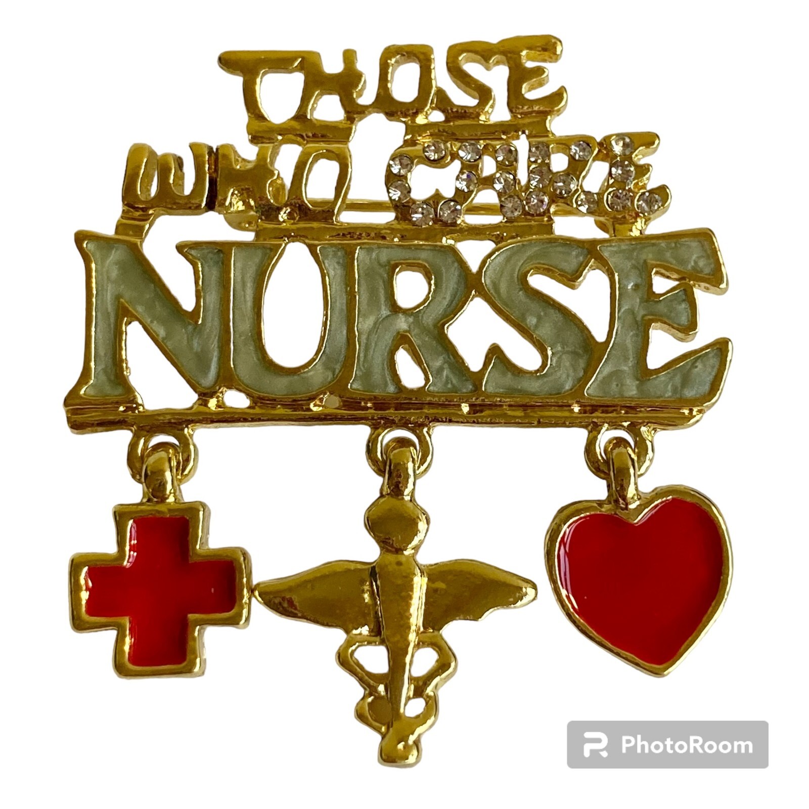 Nursing Pin Brooch Caduceus Heart Charms Graduation Gift RN LPN CNA ...