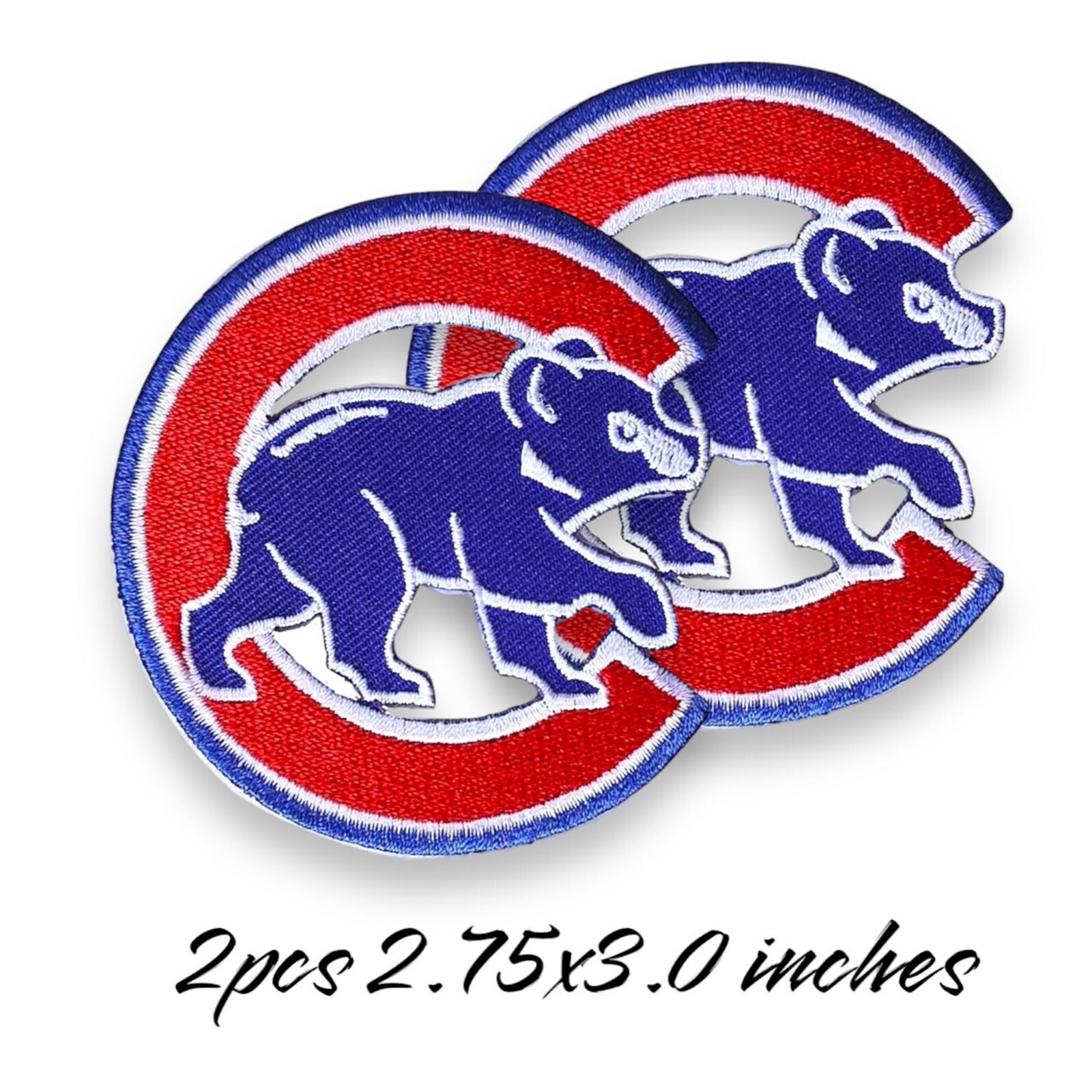 2PCS Chicago Cubs Walking Bear 2.75"x3" Embroidered Iron on Patch | eBay