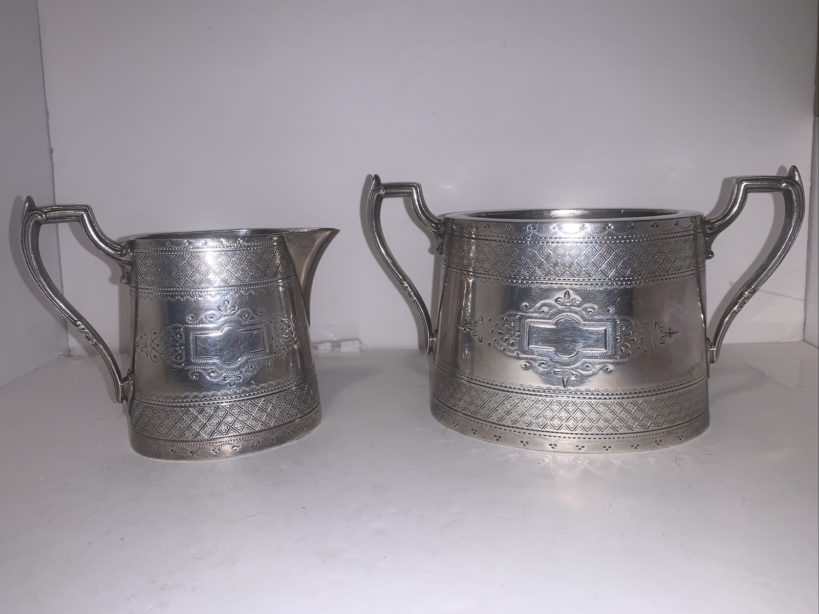 Vtg James Dixon & Sons Sheffield Creamer & Sugar EPBM 2064N Silver ...