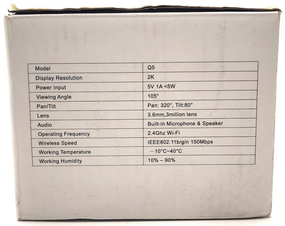 Wansview Q5 Indoor Security Camera 2K WiFi IP Pan Tilt Black | eBay