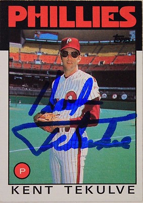 KENT TEKULVE Phillies Pirates Reds Autograph 1986 TOPPS #326 Signed ...