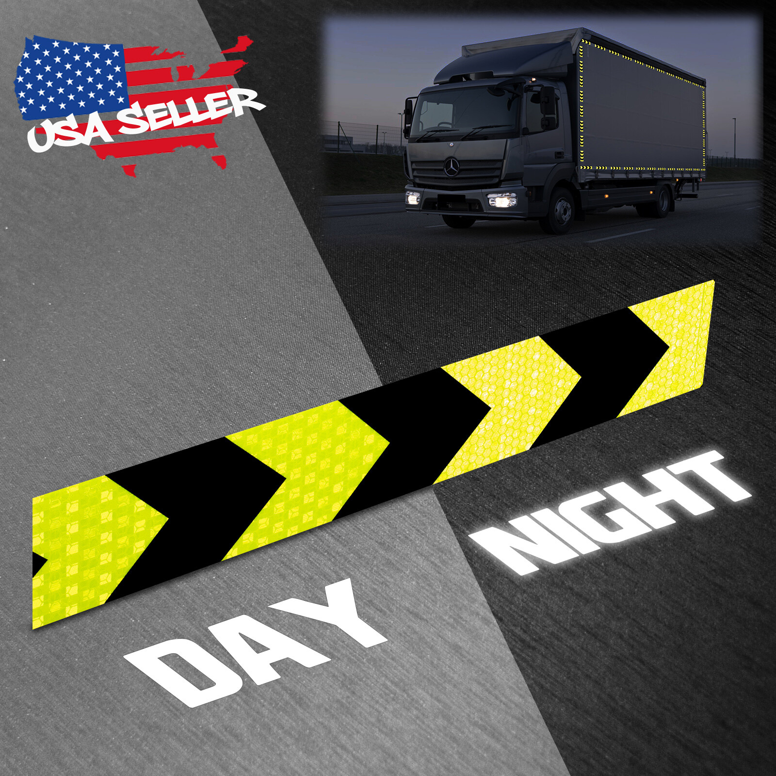 DOT-C2 Conspicuity Arrow Reflective Tape 1 Foot/Stripe Safety Warning ...