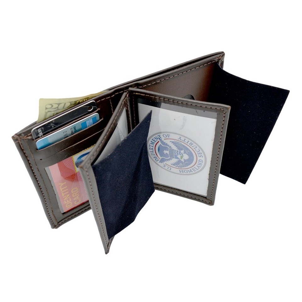 CBP Customs Officer Border Patrol Badge Wallet Brown Leather RFID ...