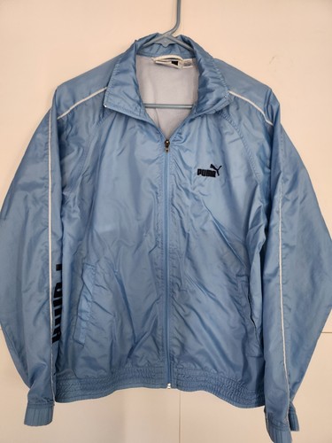 Vtg Puma Light Baby Powder Blue Windbreaker Lightweight Jacket Small S ...