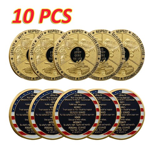 10PCS Souvenir Army Core Values United States Crafts Military US ...