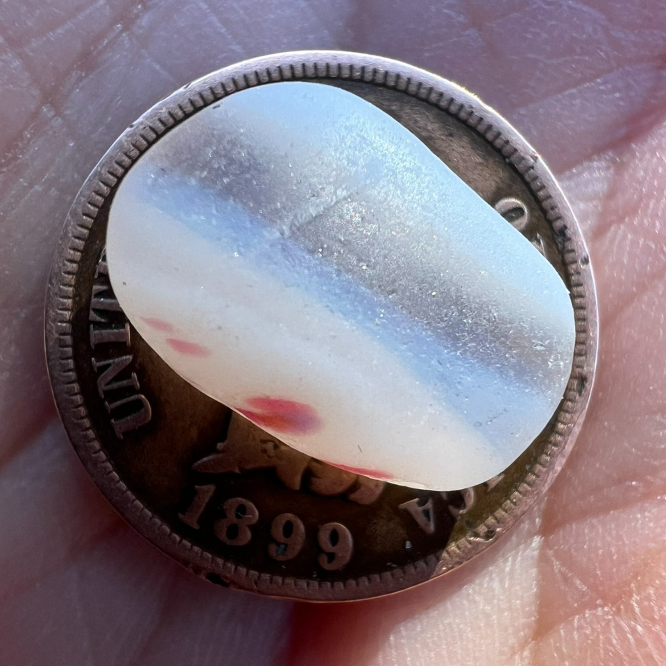 PINK & PURPLE Stripes Opalescent Layered Multi! Real Davenport Beach ...