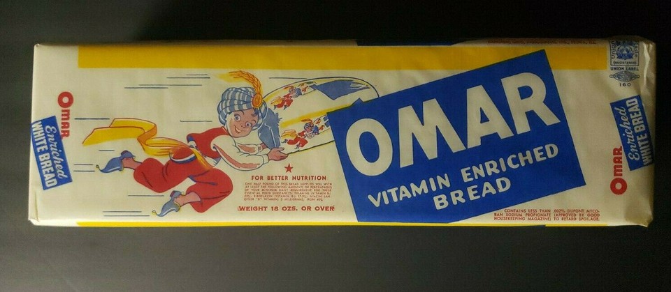 Vintage Omar Bread Wax Paper Vintage Graphics 1944 Repeating Graphic on ...