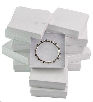 12Pc White Cotton Filled Gift Boxes White Jewelry Gift Boxes Multi ...