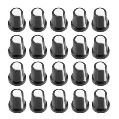 20Pcs 6mm Insert Shaft 15.x17mm Plastic Potentiometer Rotary Knob Pots ...