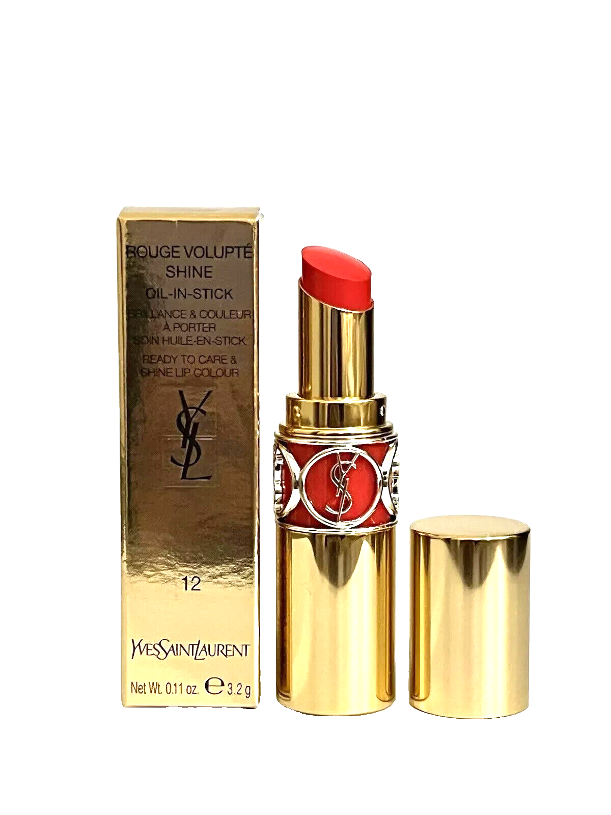 Yves Saint Laurent YSL Rouge Volupte Shine Lip Oil-in-Stick 12 Corail ...
