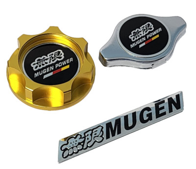 GOLD OIL CAP + RADIATOR CAP FOR HONDA & ACURA MUGEN CIVIC EG6 EK9 ...