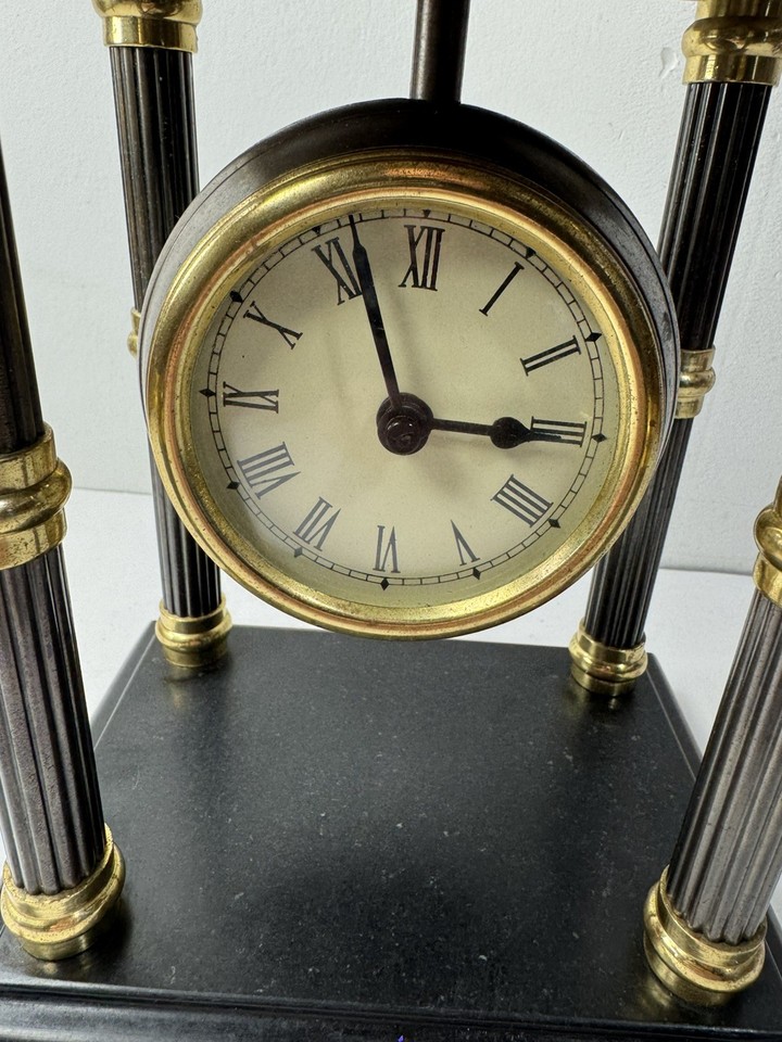 Bombay India Pavilion Mantle Clock Brass Columns & Features Tested VTG ...