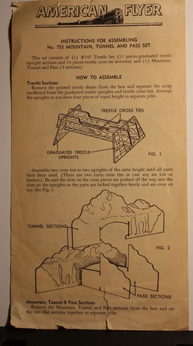 American Flyer Instructions for Assembling No. 753 Mountain Tunnel and ...