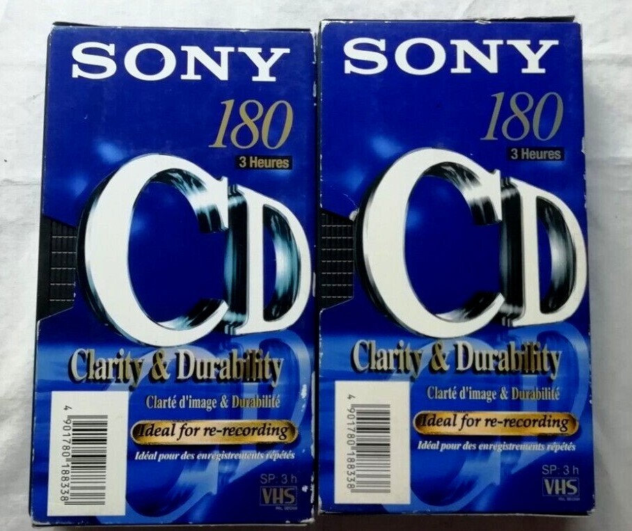 2 Tape Cinta De Video Vhs Sony 180' 3 Hours Rewritable Used Z4 | eBay