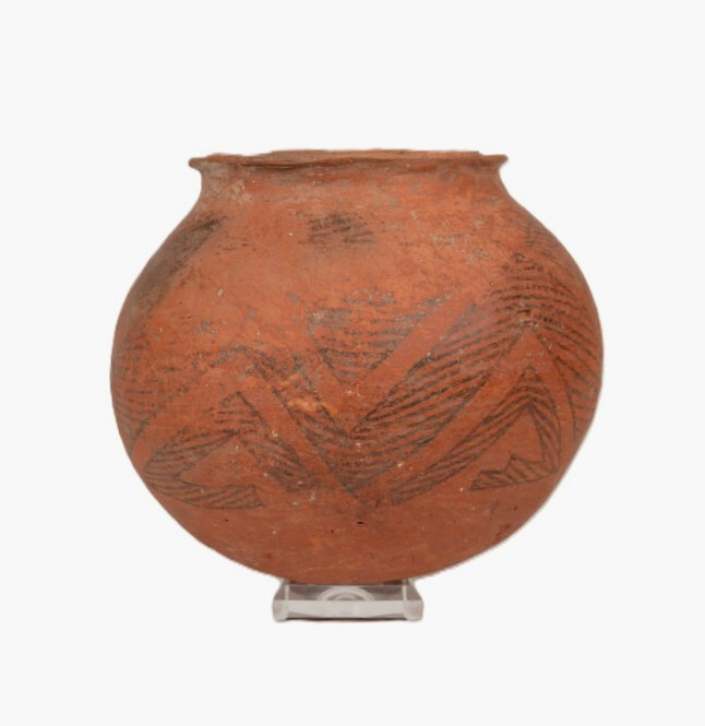 Anasazi, Wingate Black-on-red Pottery Jar 5.5" H x 6.5" D Type Name ...