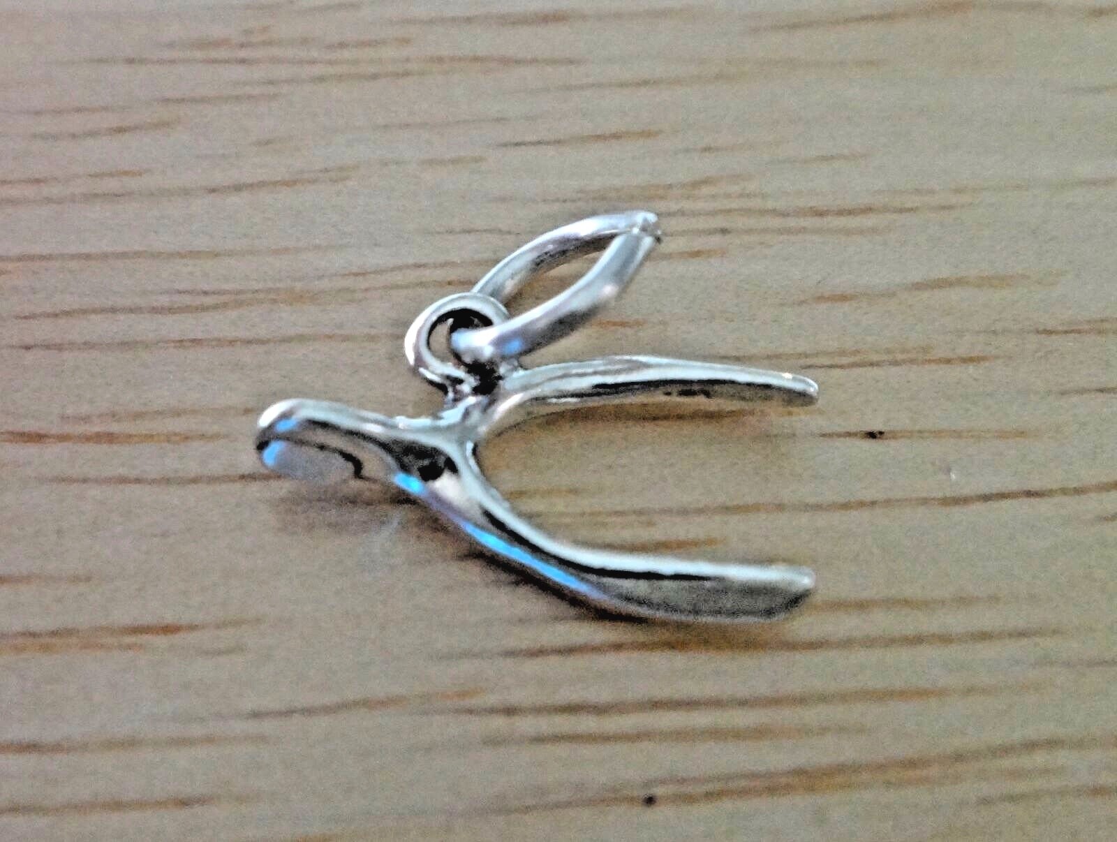 Sterling Silver 3D 15x8mm Chicken Turkey Luck Wishbone Wish Bone Charm ...