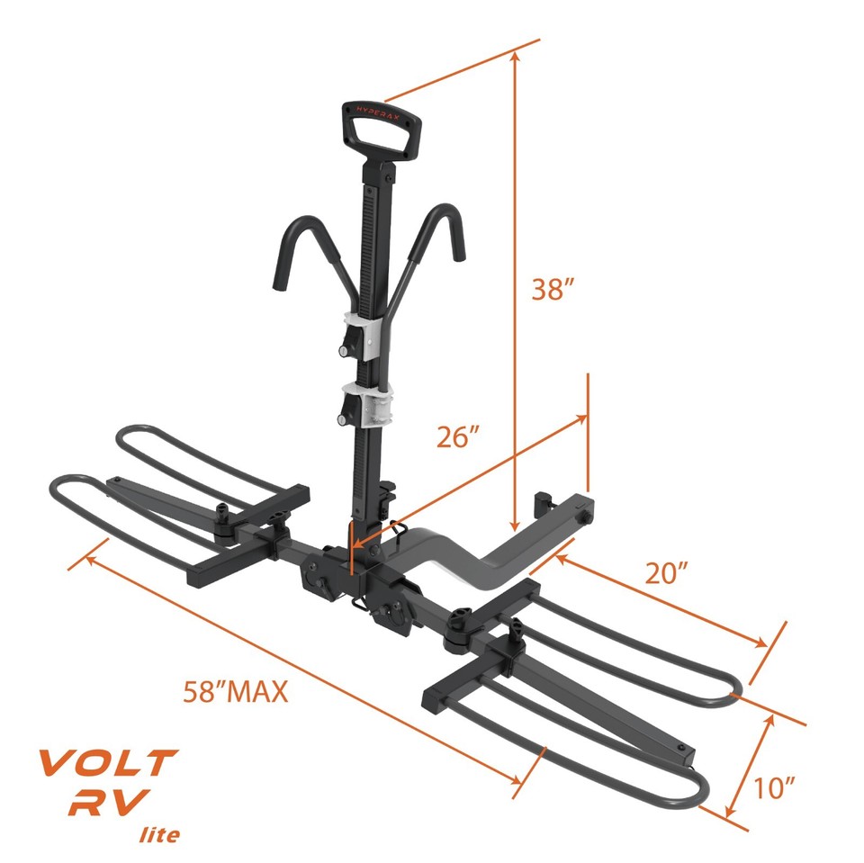 HYPERAX Volt RV Lite -2 E Bike Hitch Mounted Bike Rack(Free tool set is ...