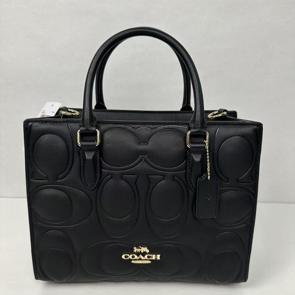 Coach Maggie Small Tote Bag In Signature Leather in Black CY670 NMT | eBay