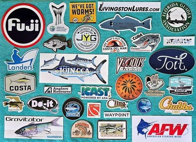 33+ - DIFFERENT & AUTHENTIC - SPORT FISHING DECALS LOT - OFFSHORE VINYL ...