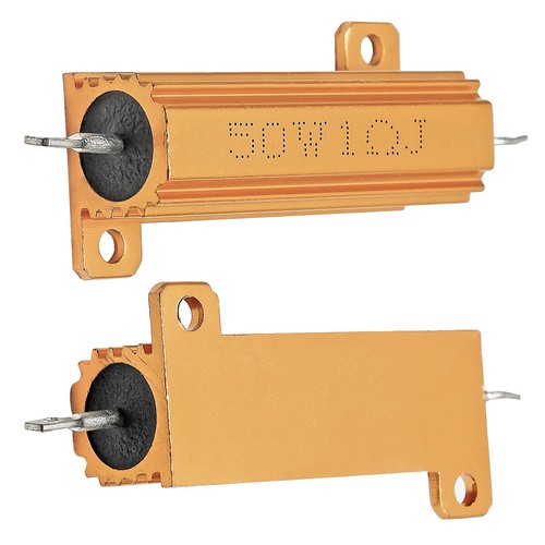 2 Pack Aluminum Case Resistor 50W 1 Ohm Housing Wirewound Resistors ...